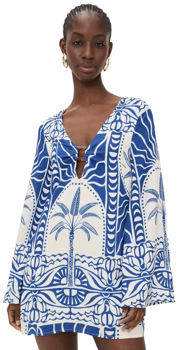SEVEN WONDERS Caledeira Long Sleeve Mini Dress - Joanna Blue