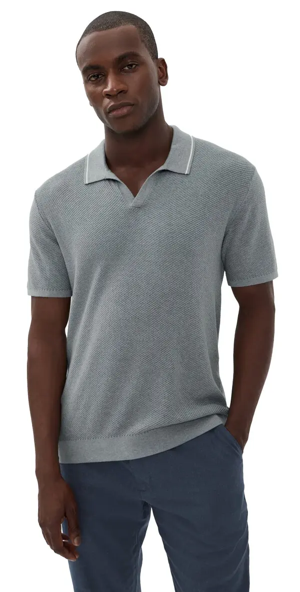 Marine Layer Greyson Sweater Polo - Slate