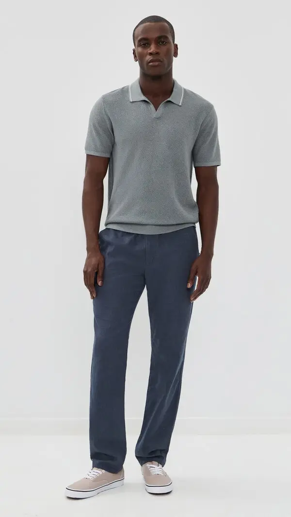 Marine Layer Greyson Sweater Polo - Slate