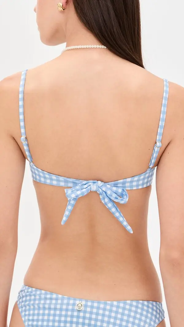 BANANHOT Esme Bikini Top - Light Blue Gingham