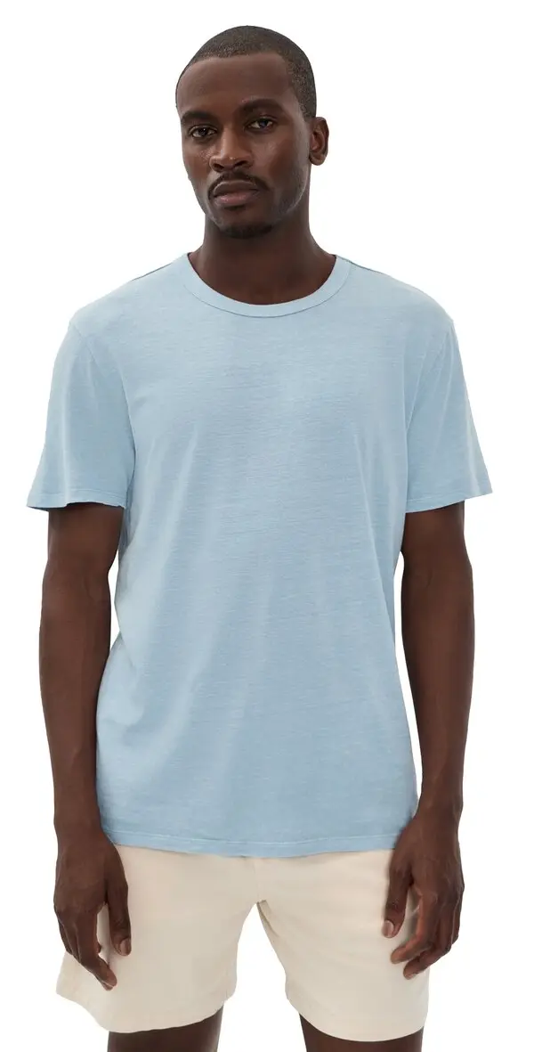 Marine Layer Relaxed Hemp Cotton Tee - Soft Chambray