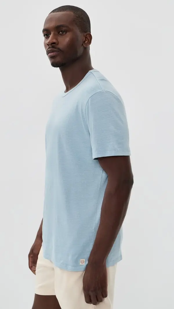 Marine Layer Relaxed Hemp Cotton Tee - Soft Chambray