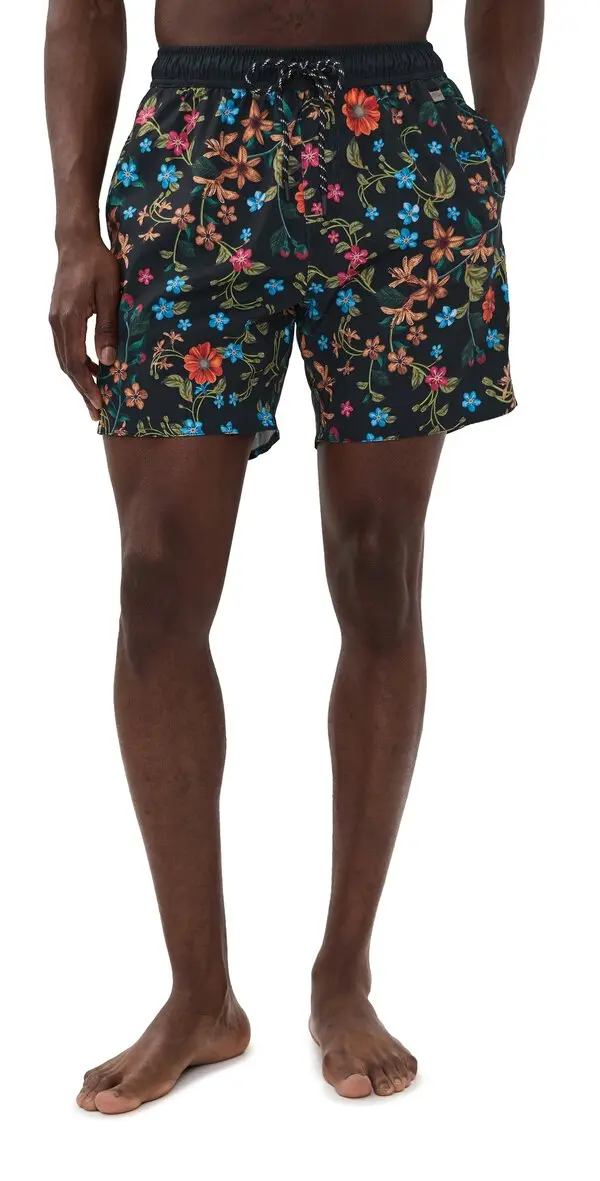 Agua Bendita Floral Print Swim Trunks - Multicolor