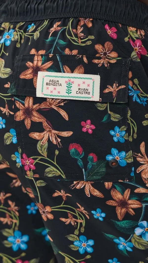 Agua Bendita Floral Print Swim Trunks - Multicolor