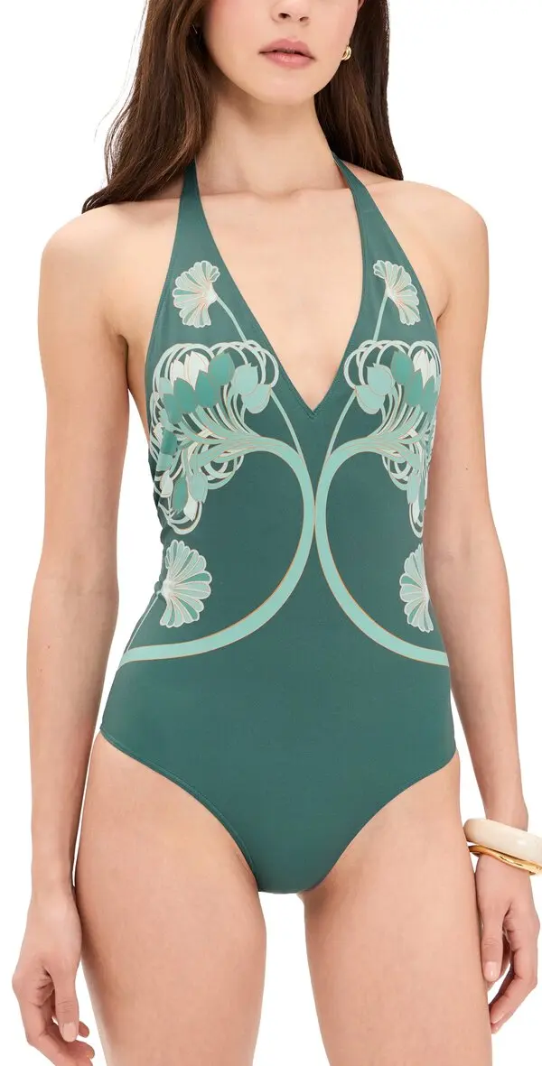 La DoubleJ Floral Print One-piece Swimsuit - Blooming Tulip Placée