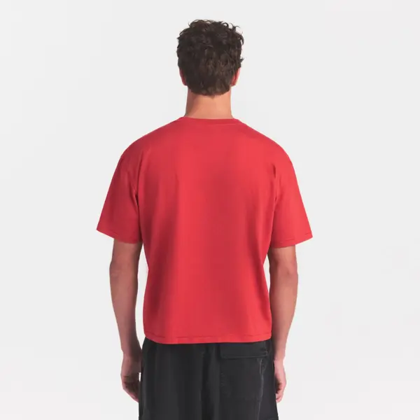 SKIMS Relaxed Cropped Crewneck | Red | | Heavyweight Cotton - Washed Red