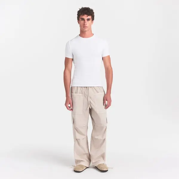 SKIMS Rib T Shirt | White | Small | Cotton