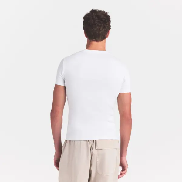 SKIMS Rib T Shirt | White | Small | Cotton