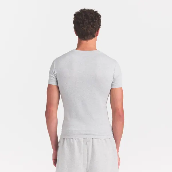 SKIMS Rib T Shirt | Grey | Small | Cotton - Light Heather Grey