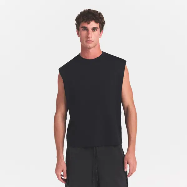 SKIMS Cropped Muscle Tank Top In Heavyweight Cotton - Obsidian