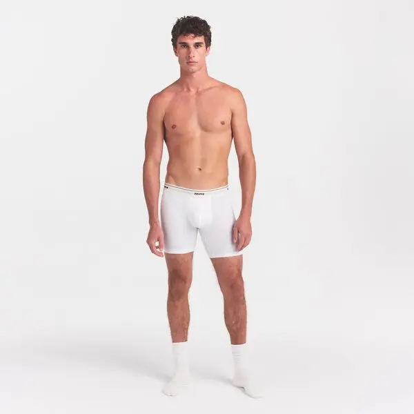 SKIMS Rib 5" Boxer Brief | White | | Cotton - Chalk