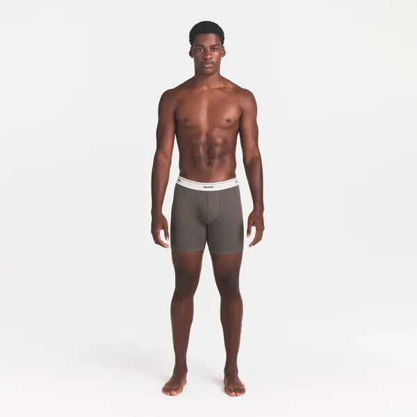 SKIMS Rib 5" Boxer Brief | Grey | | Cotton - Jungle