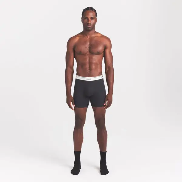 SKIMS Rib 5" Boxer Brief | Black | Small | Cotton - Onyx