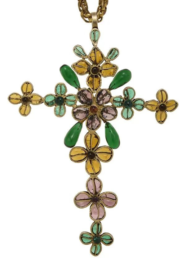 Chanel Gripoix Cross Necklace