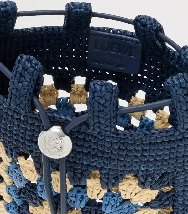 Loewe X Paula's Ibiza Crochet Pocket Patch Shoulder Bag - Navy