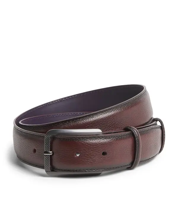 ELLIOT RHODES Grained Leather Belt - Brown