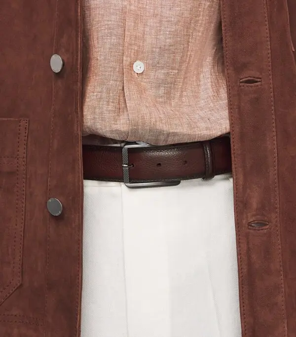 ELLIOT RHODES Grained Leather Belt