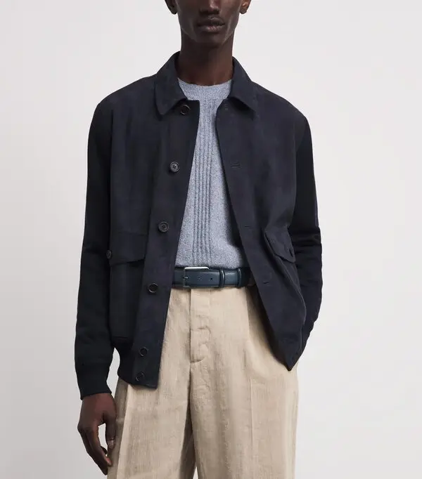 ELLIOT RHODES Grained Leather Belt
