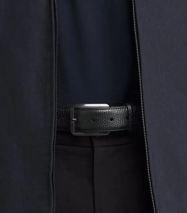 ELLIOT RHODES Grained Leather Belt