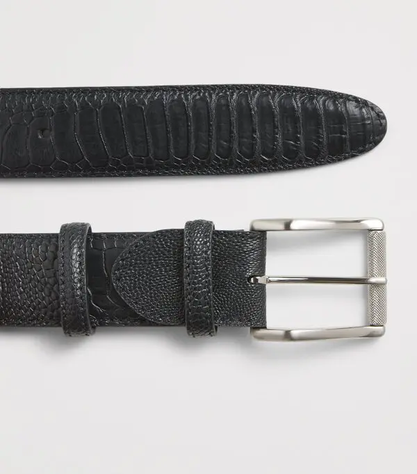 ELLIOT RHODES Ostrich Leather Belt