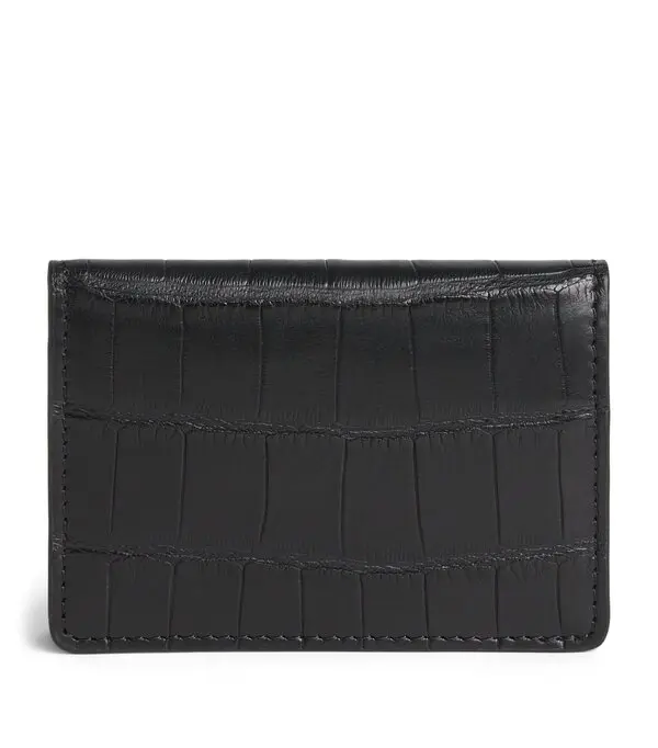 ELLIOT RHODES Crocodile Leather Card Holder - Black