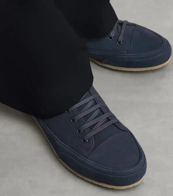 Brioni Stitch’n Turn Nubuck Leather Sneakers - Blue