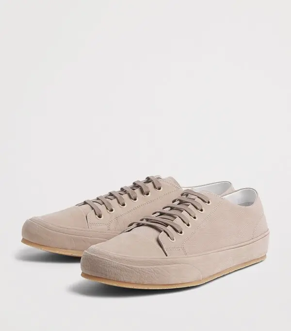 Brioni Stitch’n Turn Nubuck Leather Sneakers - Nude