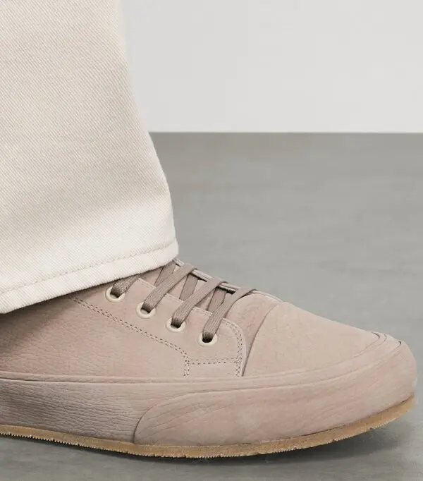 Brioni Stitch’n Turn Nubuck Leather Sneakers - Nude
