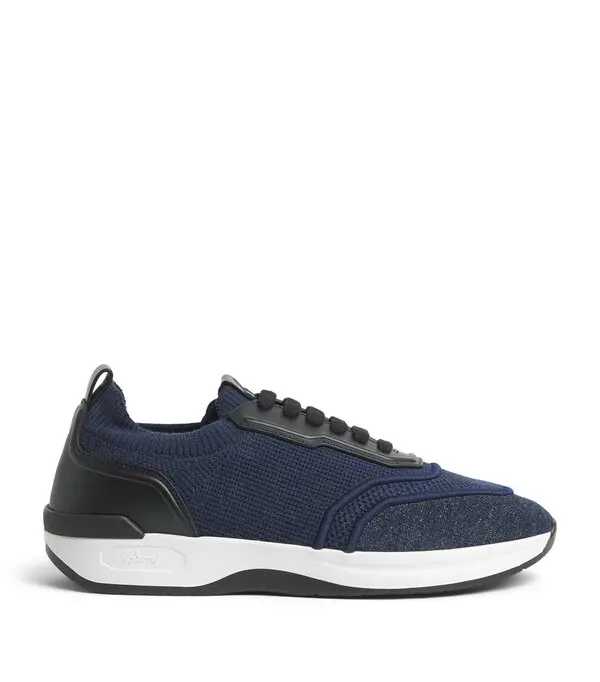Brioni Linen-cotton Knitted Sneakers