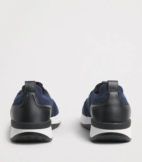 Brioni Linen-cotton Knitted Sneakers