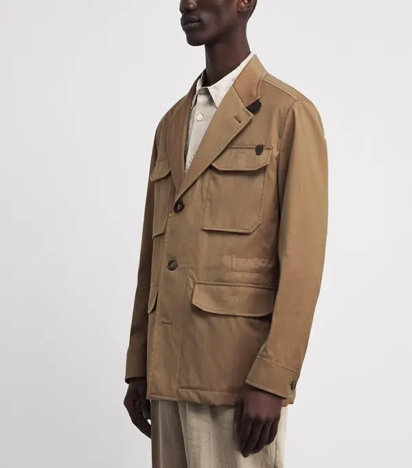 Brioni Leather-trim Blazer