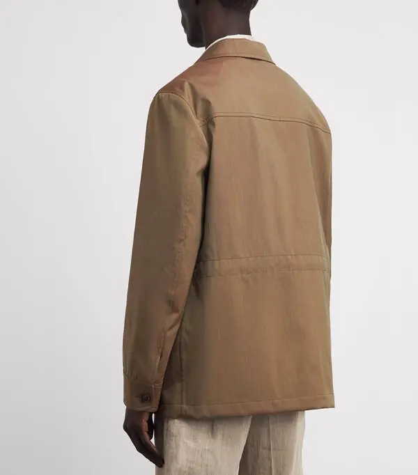 Brioni Leather-trim Blazer