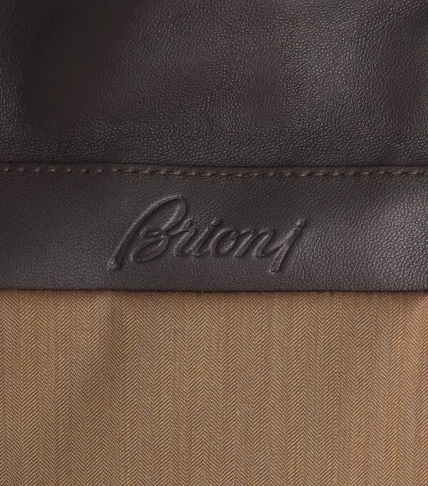 Brioni Leather-trim Blazer
