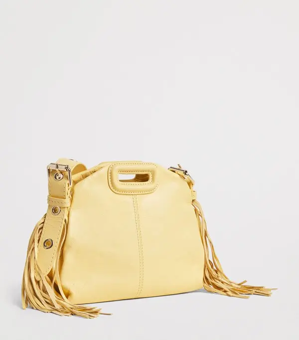 Maje Mini Leather Miss M Shoulder Bag - Yellow