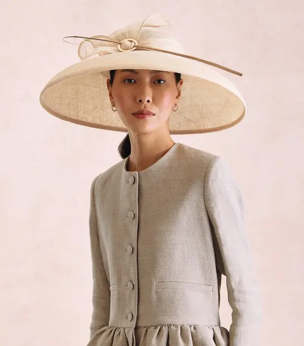 RACHEL TREVOR-MORGAN Rachel Trevor Morgan Straw Ostrich-quill Tiffany Hat - Neutral