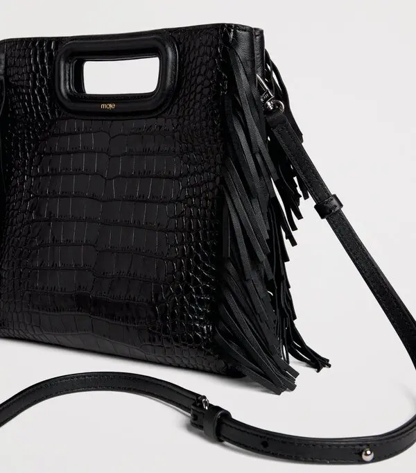 Maje Leather M Cross-body Bag - Black