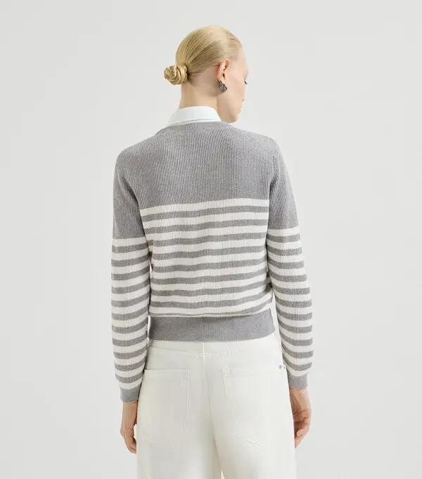 Brunello Cucinelli Cotton-blend Stripe Sweater