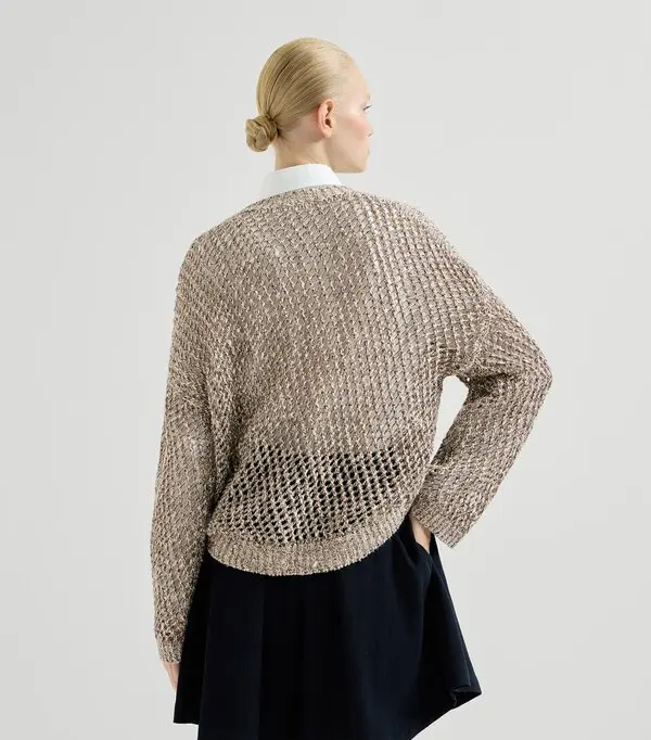 Brunello Cucinelli Silk-linen Blend Net Sweater