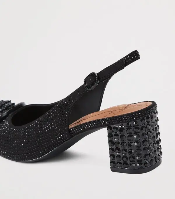 Kurt Geiger Embellished Chelsea Block Slingback Pumps - Black