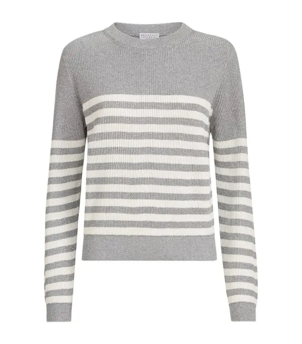 Brunello Cucinelli Cotton-blend Striped Sweater