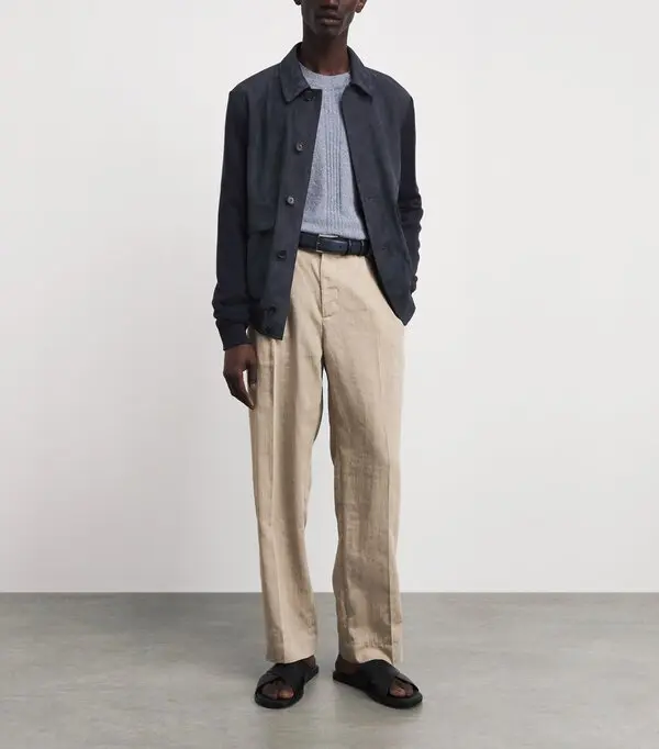 FIORONI CASHMERE Suede Bomber Jacket