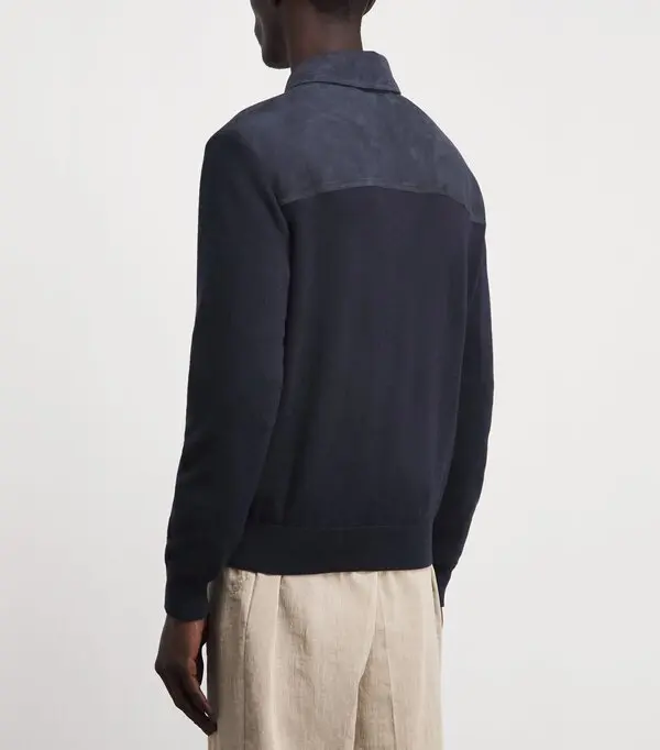 FIORONI CASHMERE Suede Bomber Jacket