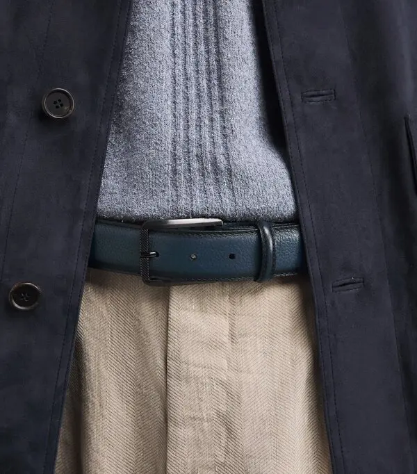 ELLIOT RHODES Grained Leather Belt