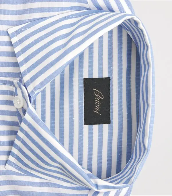 Brioni Cotton-linen Stripe Shirt