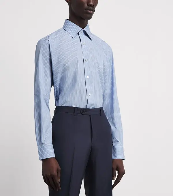 Brioni Sea Island Cotton Stripe Shirt