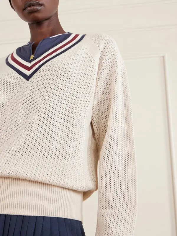 Varley Open-knit Cotton Sweater - Neutrals
