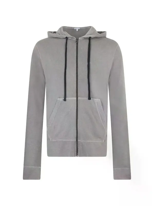 JAMES PERSE Zip-up Drawstring Hoodie - Grey