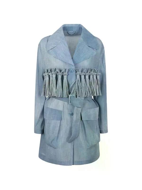 Ermanno Scervino Belted Blazer With Fringe Detail