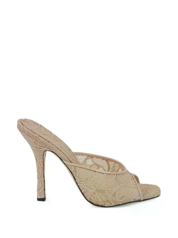 Ermanno Scervino 110mm Lace Overlay Heeled Sandals - Neutrals