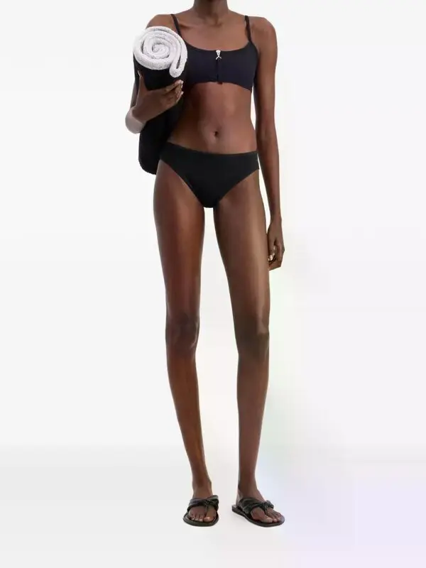Loulou De Saison Olga Mid-rise Bikini Bottom - Black